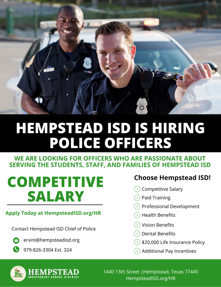 Hempstead ISD is Hiring Police Officers | Hempstead ISD